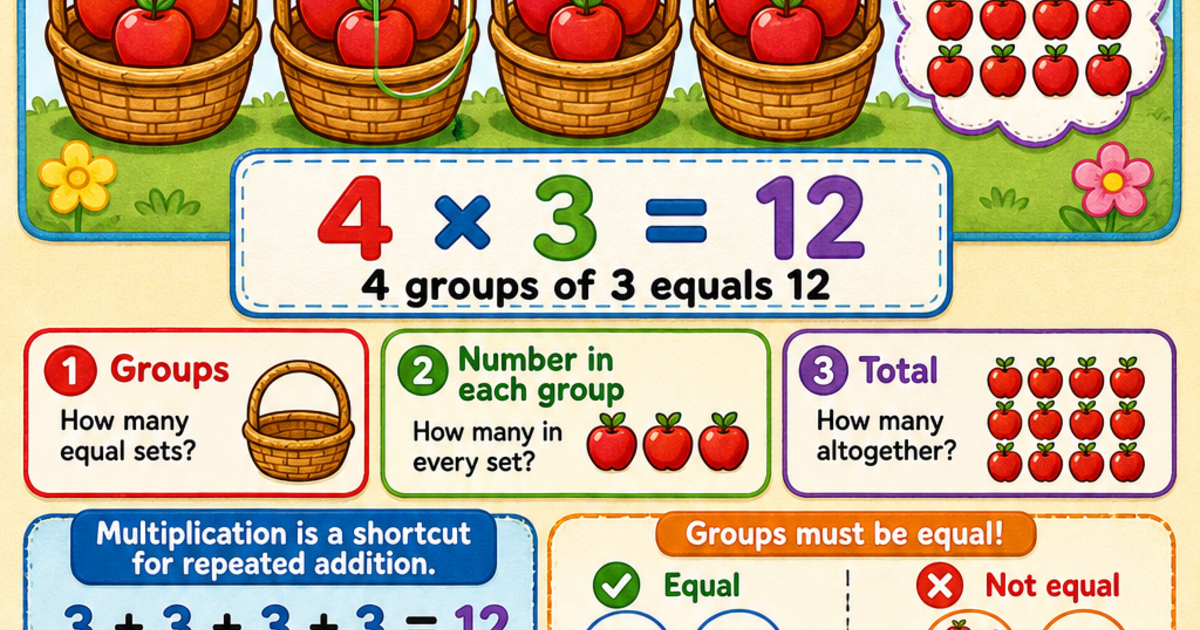 Multiplication as Equal Groups Infographic | LivePhysics™