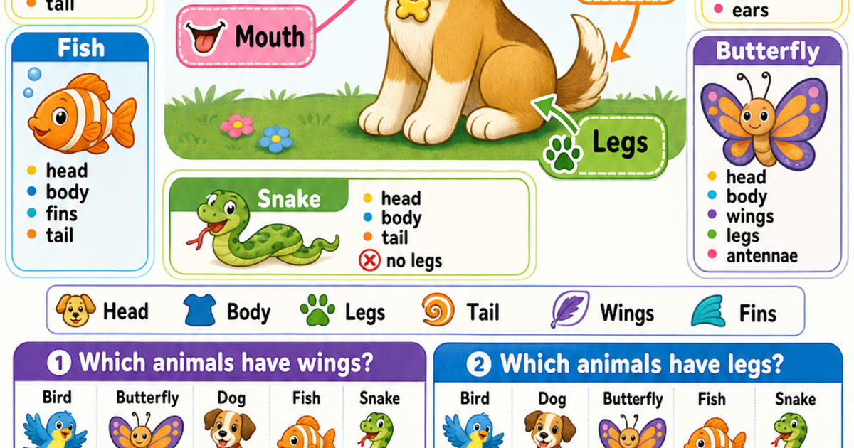 Early Learners: Parts of an Animal Infographic | LivePhysics™