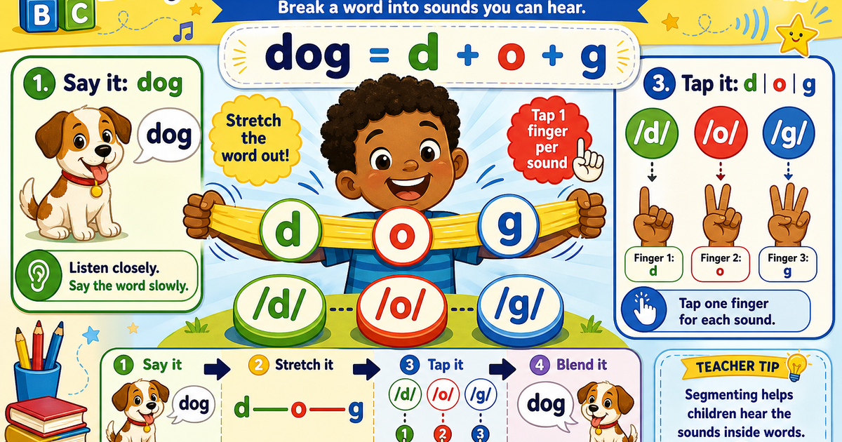 Early Learners: Segmenting Words into Sounds Infographic | LivePhysics™
