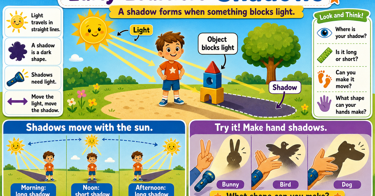 Early Learners: Shadows Infographic | LivePhysics™