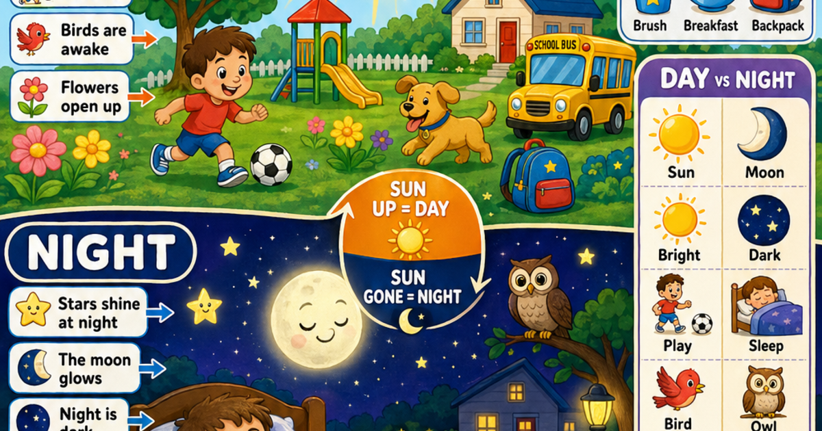Day and Night Infographic | LivePhysics™