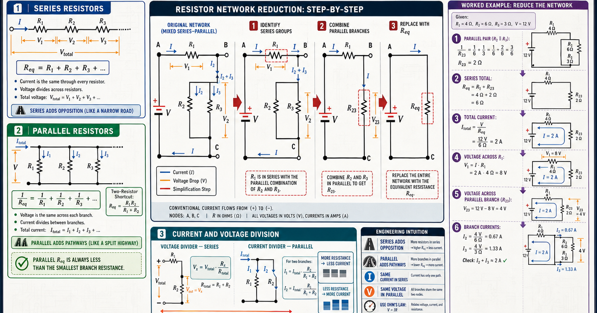 Engineering: Series and Parallel Resistors Infographic | LivePhysics™