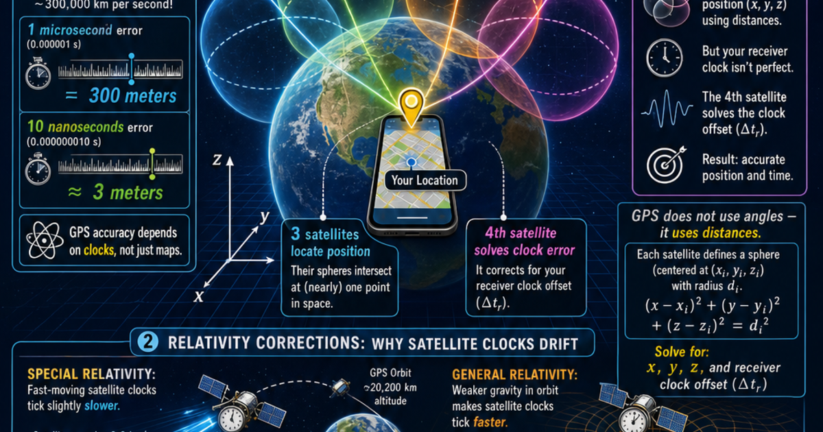 The Hidden Math Inside GPS Navigation Infographic | LivePhysics™