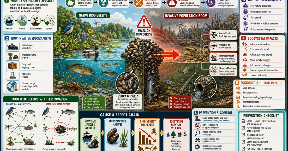 Invasive Species and Ecosystem Impact Infographic | LivePhysics™