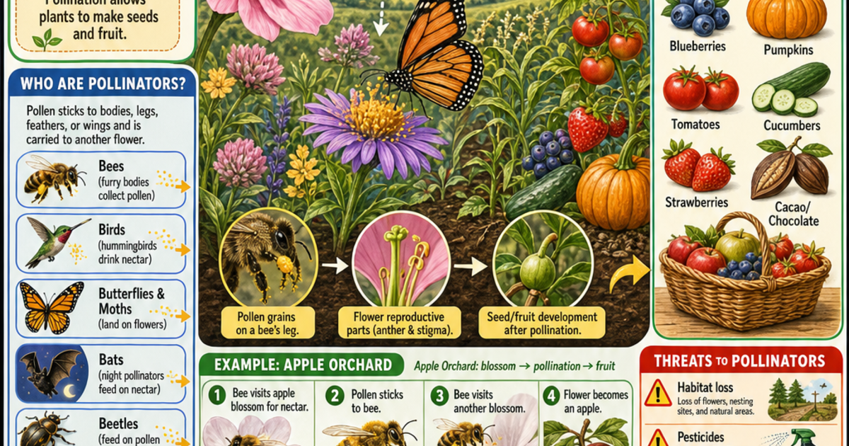 Environmental Science: The Role of Pollinators Infographic | LivePhysics™