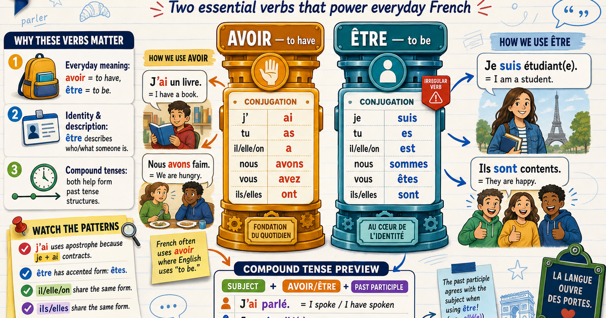 French Avoir and Etre Infographic | LivePhysics™