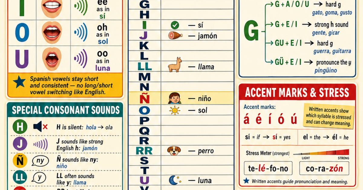 Spanish Alphabet and Pronunciation Infographic | LivePhysics™
