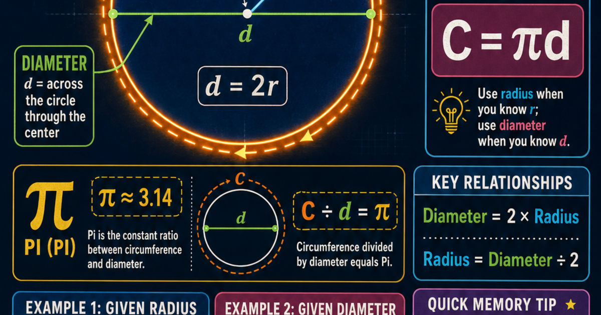 Geometry: Circumference of a Circle Infographic | LivePhysics™