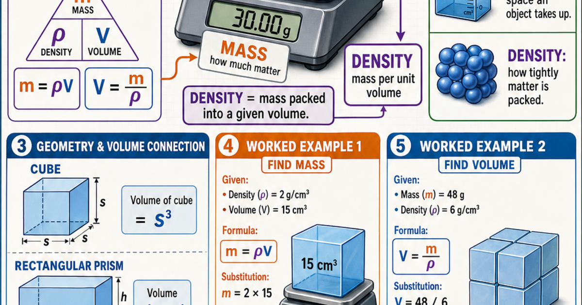 Geometry: Density, Mass, and Volume Infographic | LivePhysics™