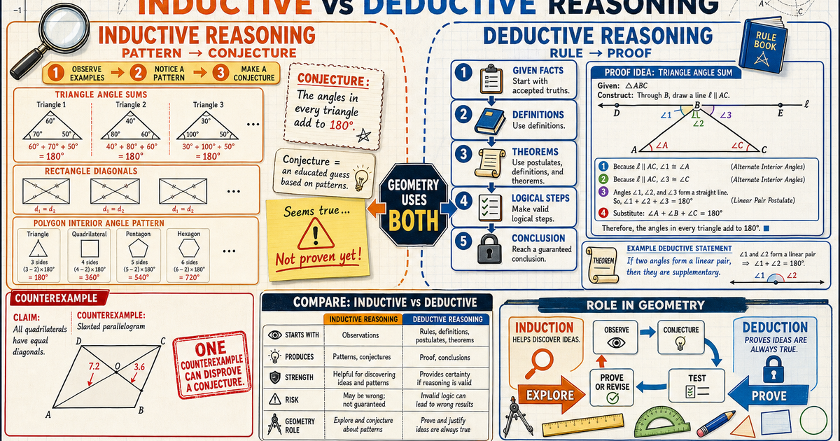 Geometry: Inductive vs Deductive Reasoning Infographic | LivePhysics™