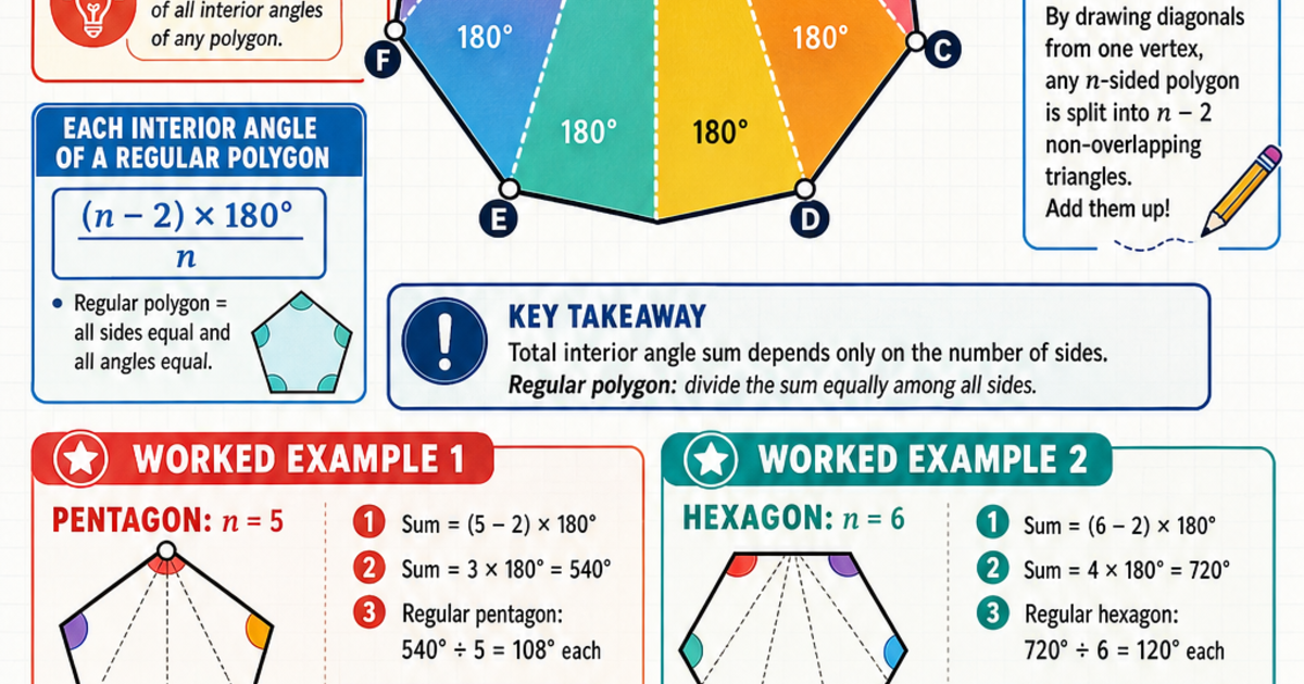 Geometry: Interior Angles of Polygons Infographic | LivePhysics™