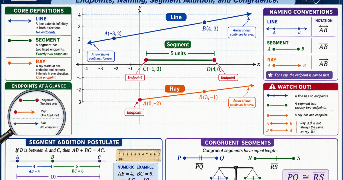 Geometry: Line Segments and Rays Infographic | LivePhysics™