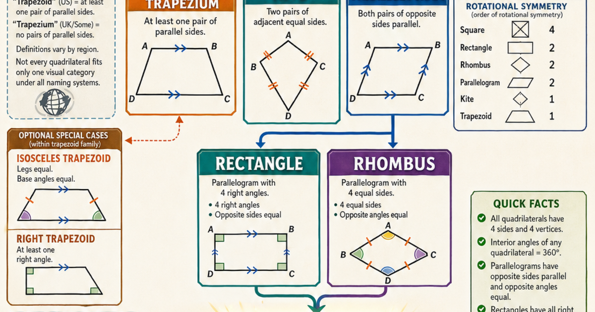 Quadrilateral Family Tree Infographic | LivePhysics™
