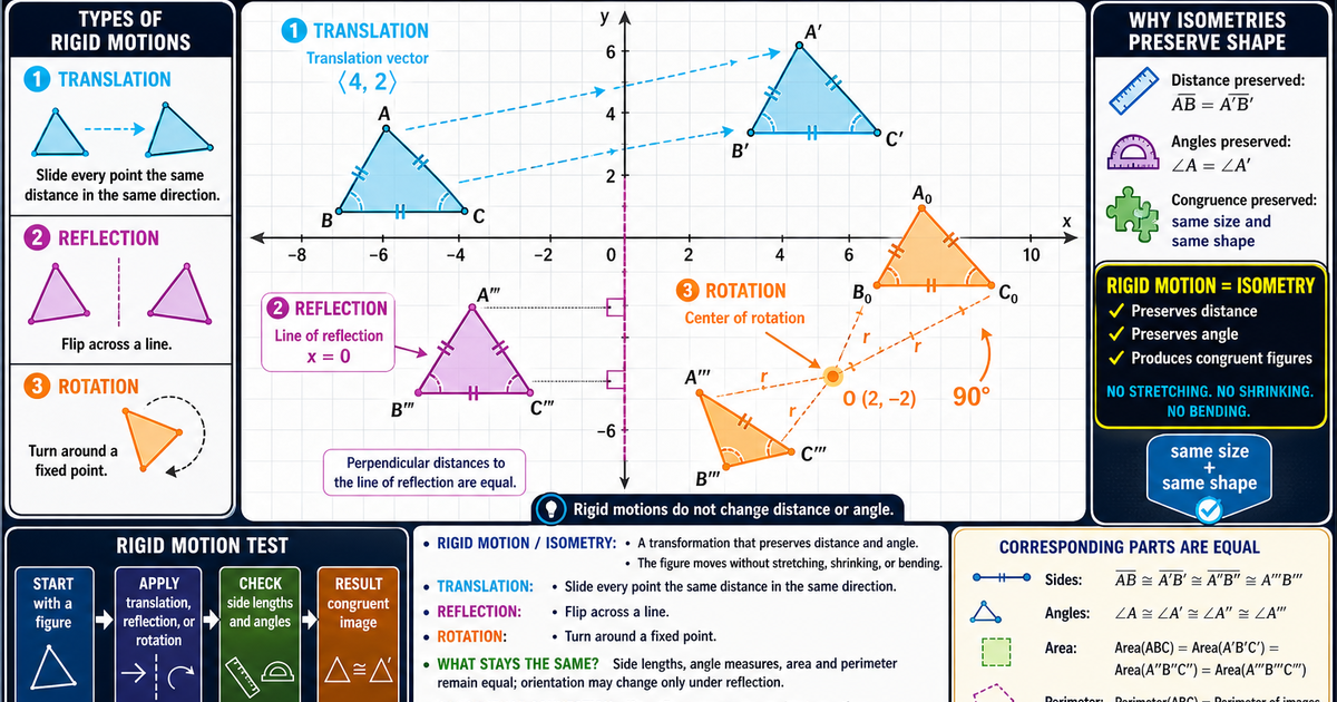 Geometry: Rigid Motions and Isometries Infographic | LivePhysics™