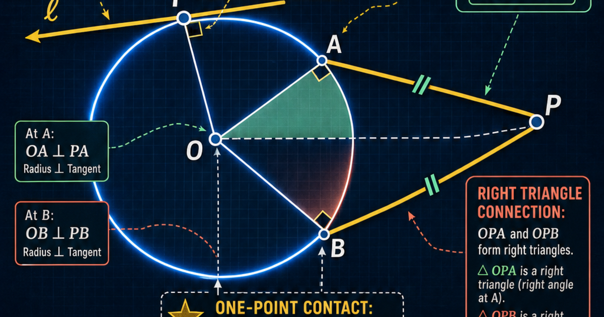 Geometry: Tangent Line Properties Infographic | LivePhysics™