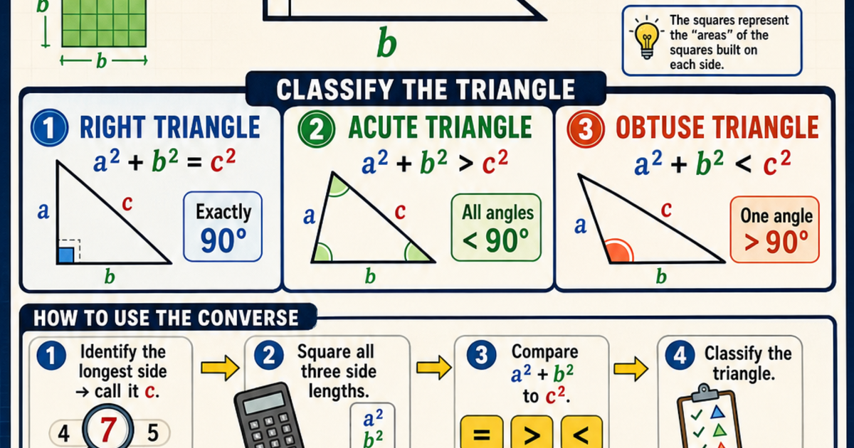 Geometry: The Converse of the Pythagorean Theorem Infographic ...