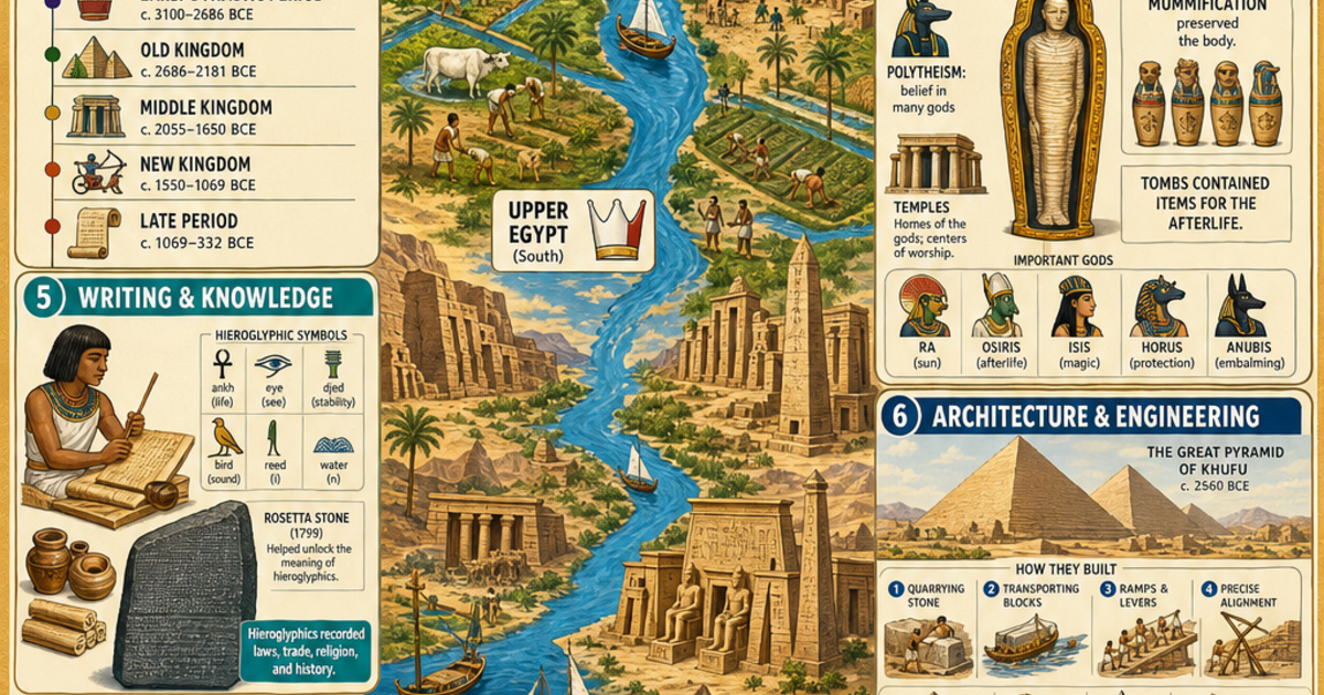 History Visual Guides: Ancient Egypt Infographic | LivePhysics™