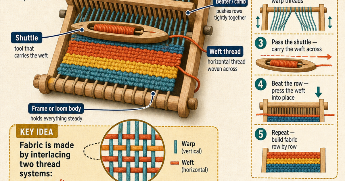 Hobbies & Creative Projects: Weaving on a Loom Infographic | LivePhysics™