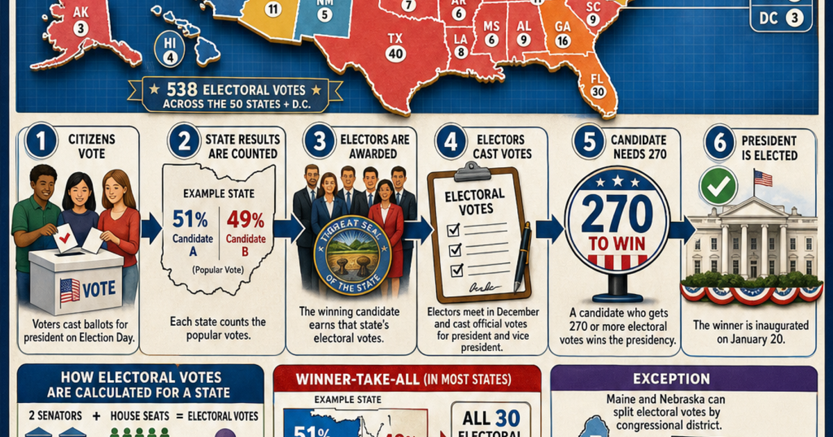 How the Electoral College Works Infographic | LivePhysics™
