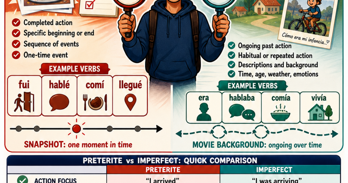 Foreign Languages: Spanish Preterite vs Imperfect Infographic ...