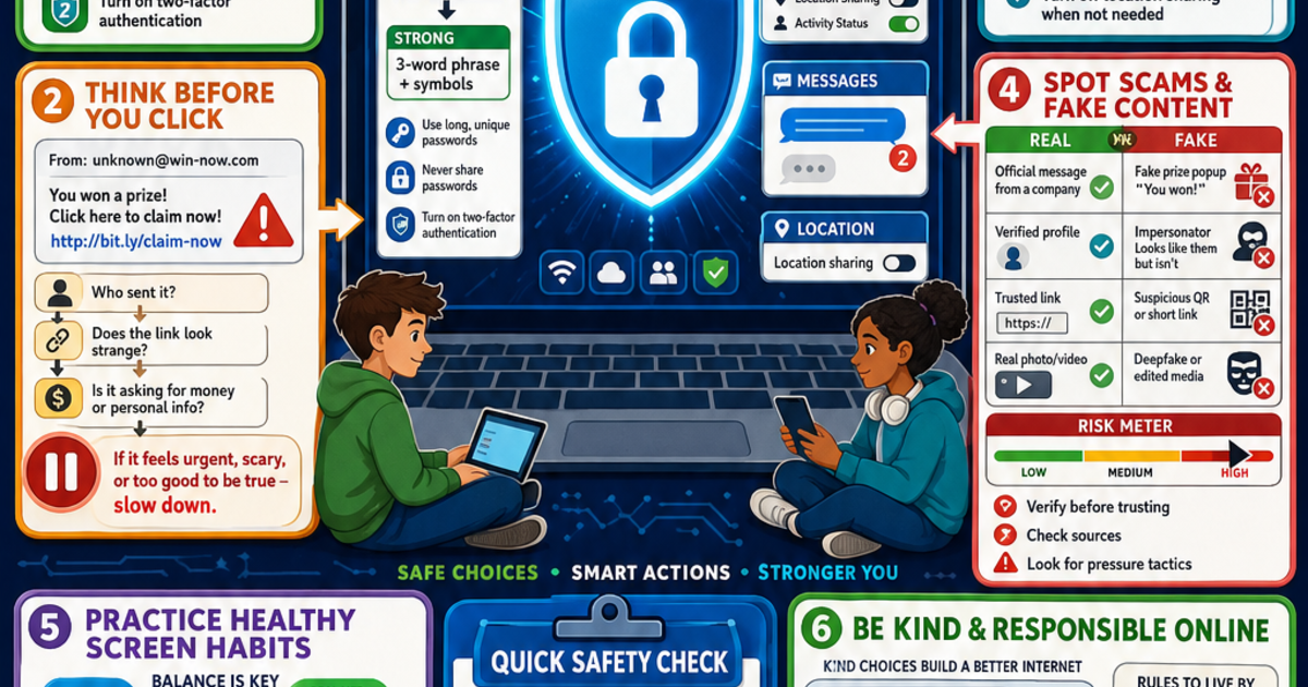 Life Skills: Internet Safety Basics Infographic | LivePhysics™