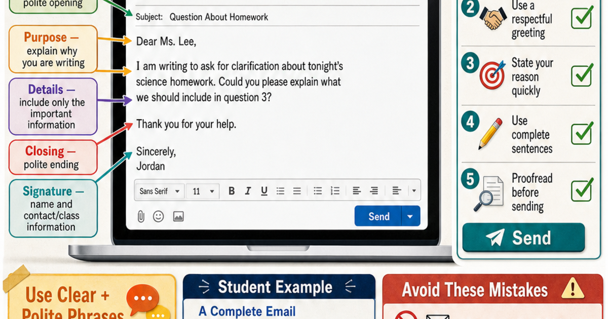Life Skills: How to Write a Professional Email Infographic | LivePhysics™