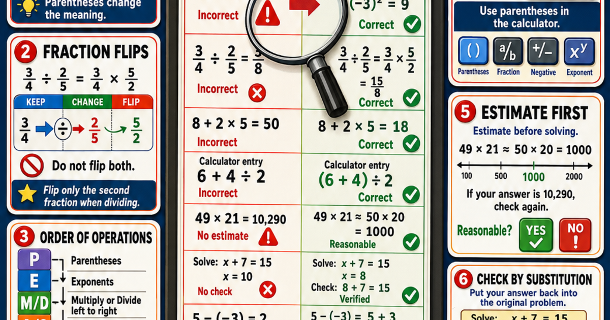 How to Avoid Common Math Mistakes Infographic | LivePhysics™