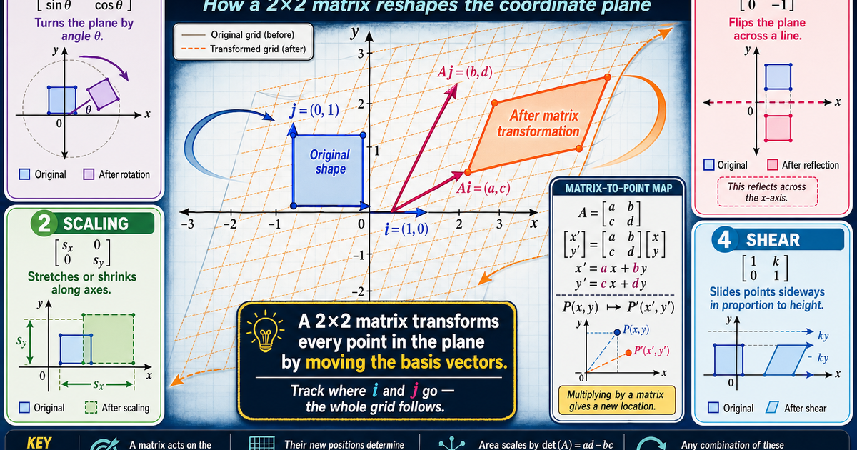 Math: Matrices as Transformations Infographic | LivePhysics™