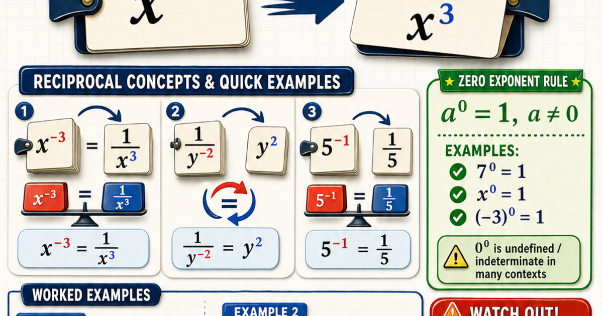 Math: Negative Exponents and Reciprocals Infographic | LivePhysics™