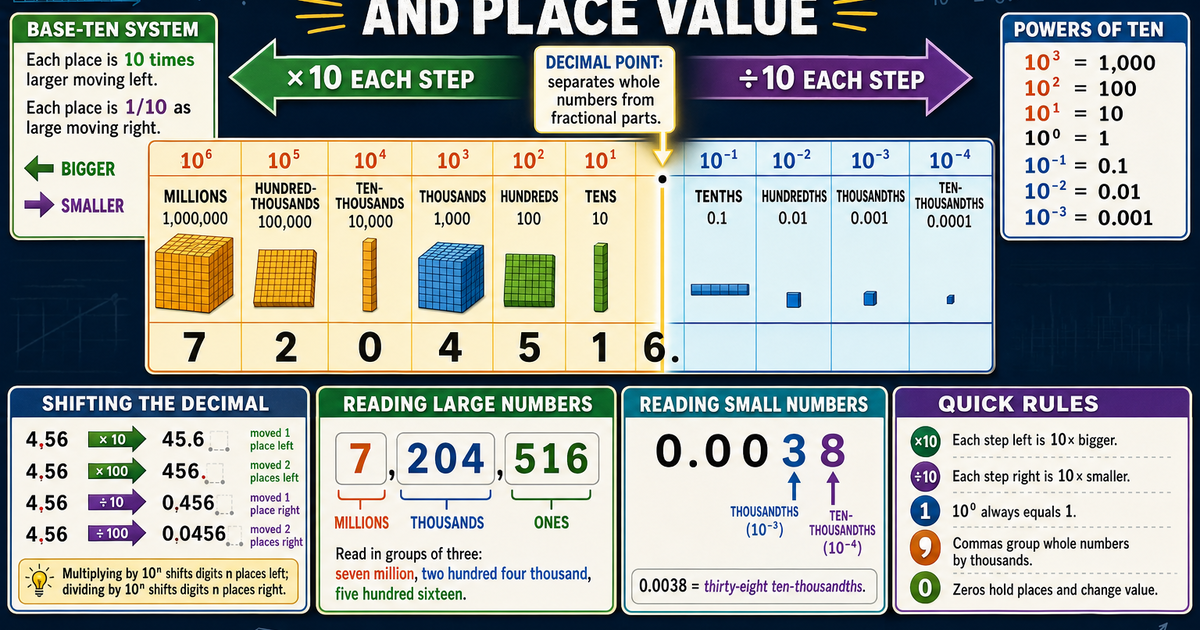 Math: Powers of Ten and Place Value Infographic | LivePhysics™