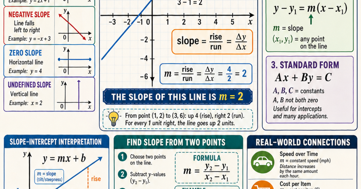 Slope and Linear Equations Infographic | LivePhysics™