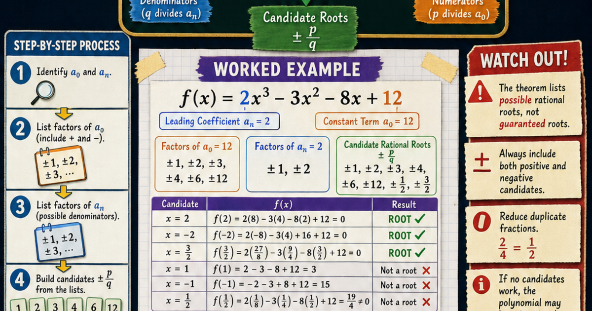 Math: The Rational Root Theorem Infographic | LivePhysics™