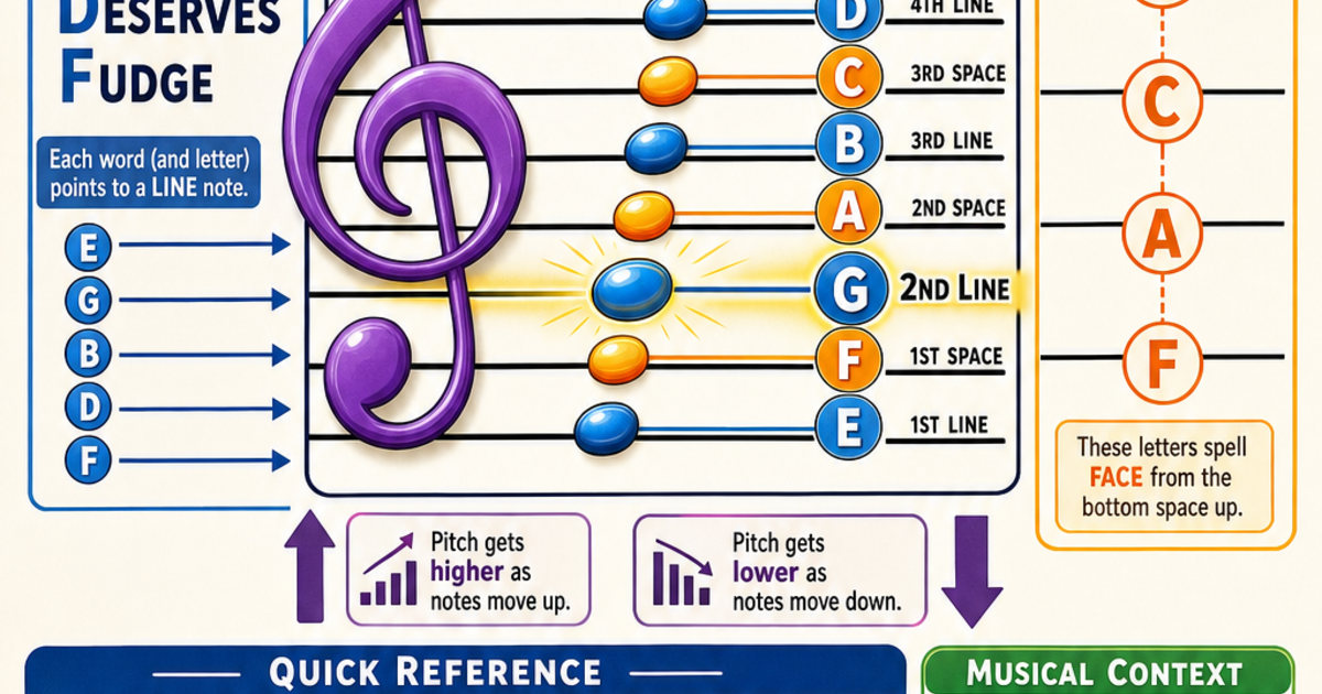 Treble Clef Notes Infographic | LivePhysics™