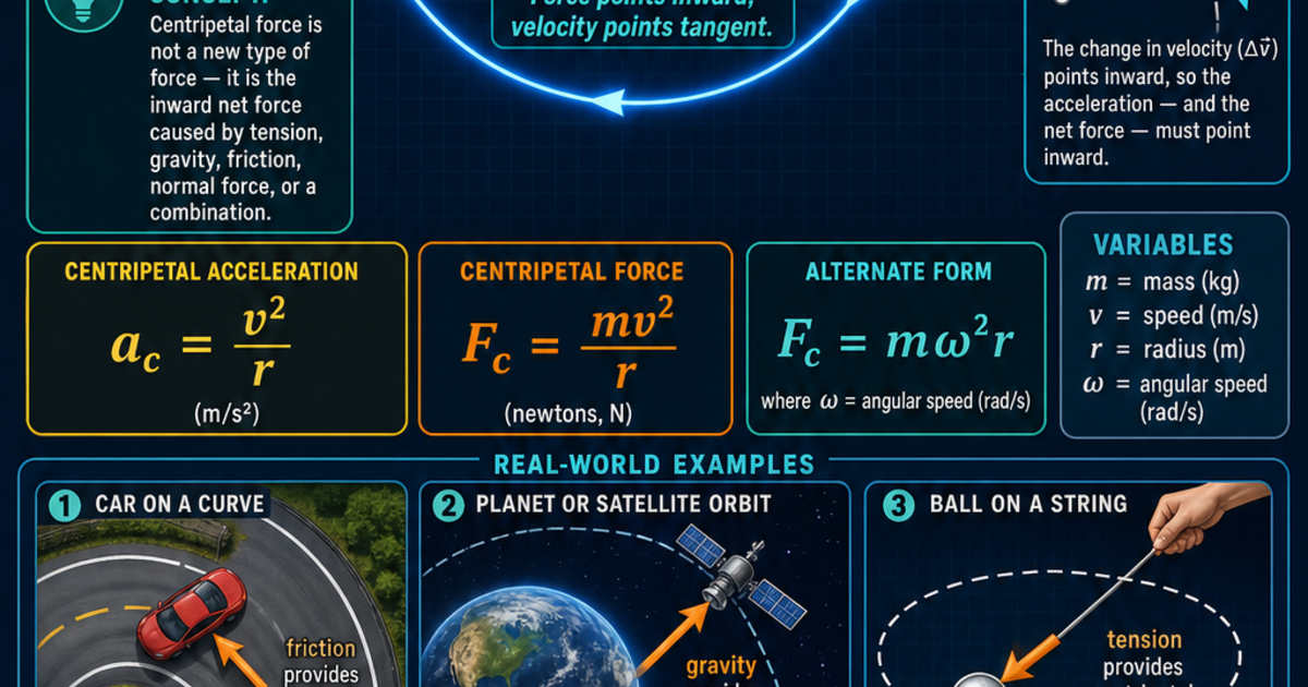 Physics: Centripetal Force Infographic | LivePhysics™