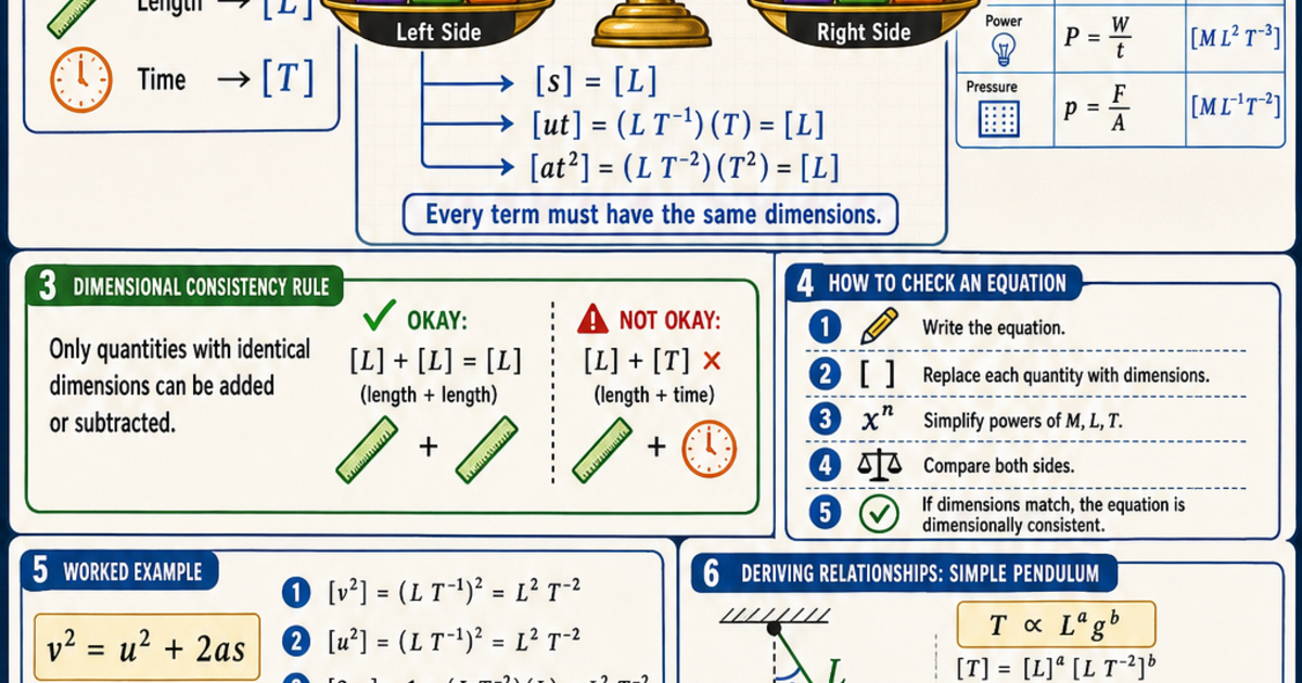 Physics: Dimensional Analysis Infographic | LivePhysics™