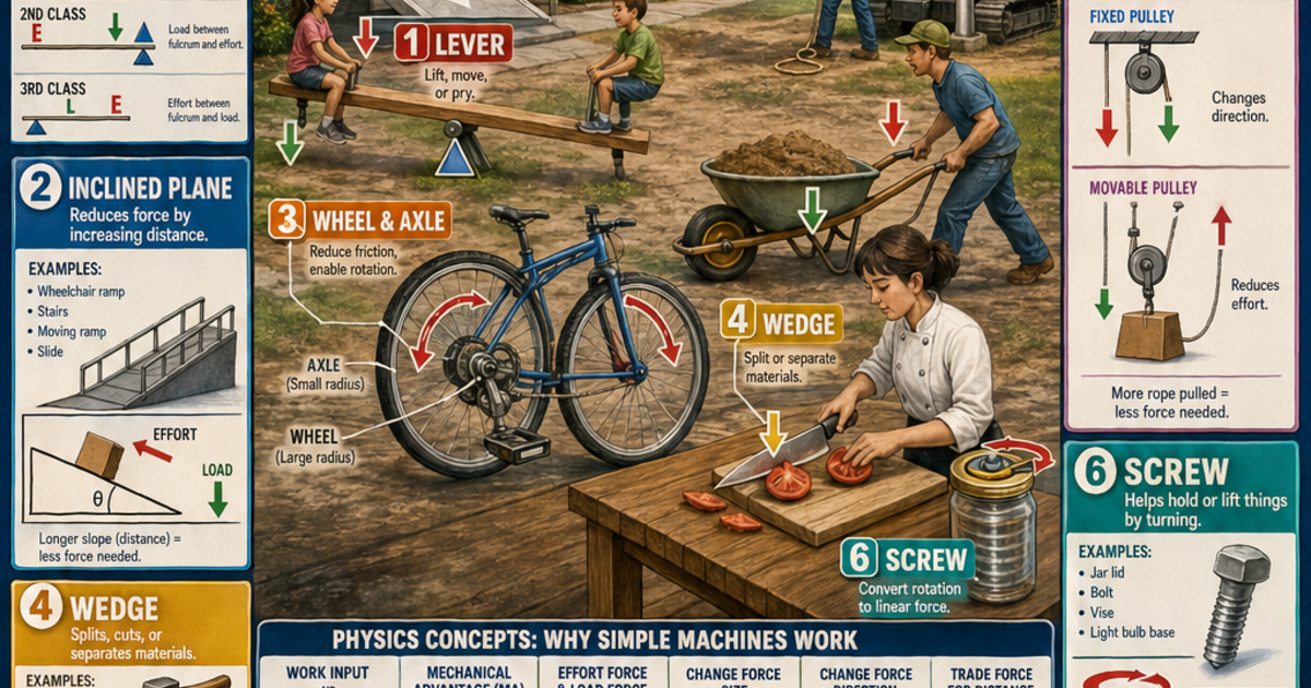 Simple Machines Around Us Infographic | LivePhysics™