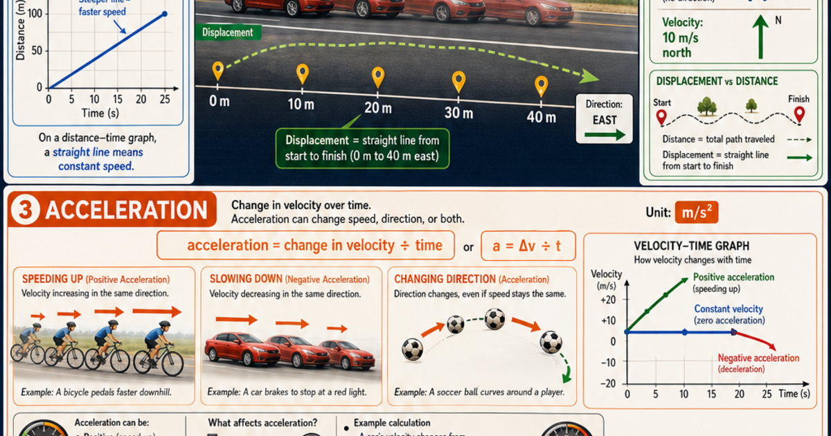 Speed, Velocity & Acceleration Infographic | LivePhysics™