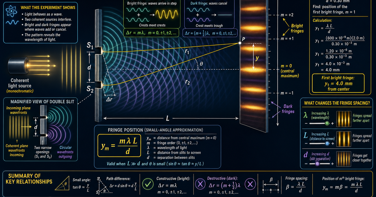 Physics: Young's Double-Slit Experiment Infographic | LivePhysics™