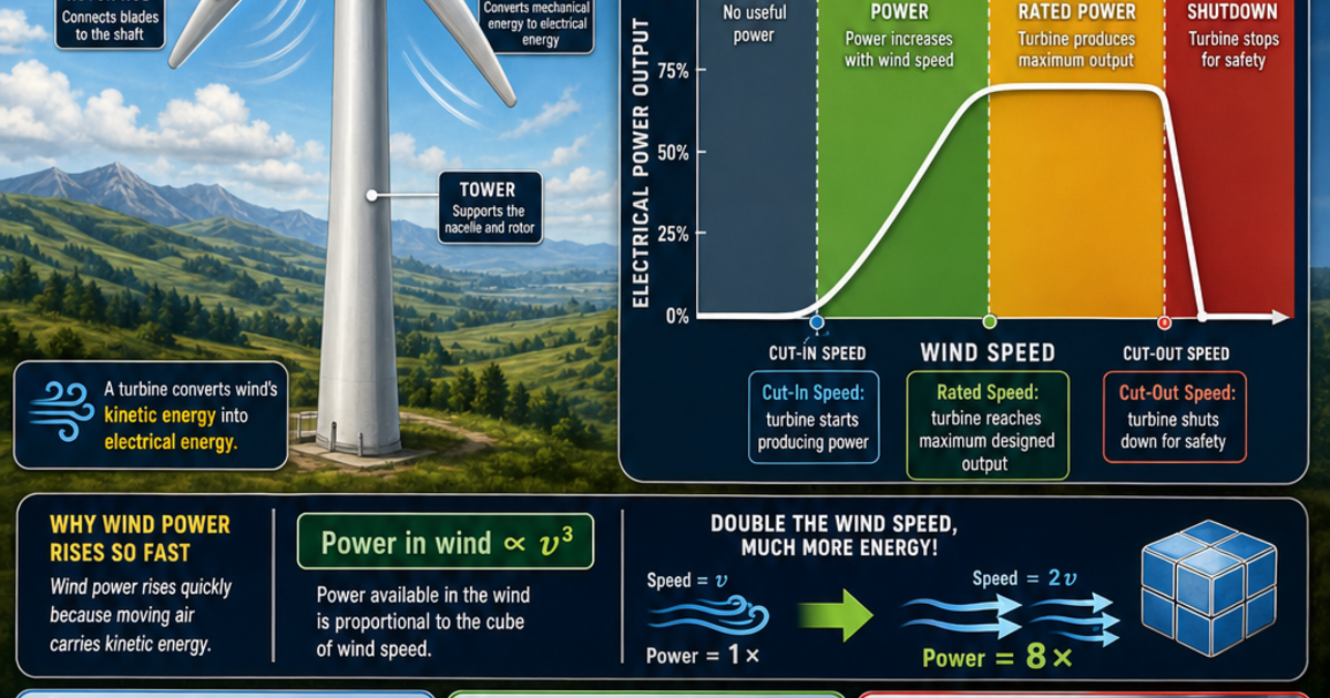 Renewable Energy Machines: Cut-In and Cut-Out Speeds Infographic ...