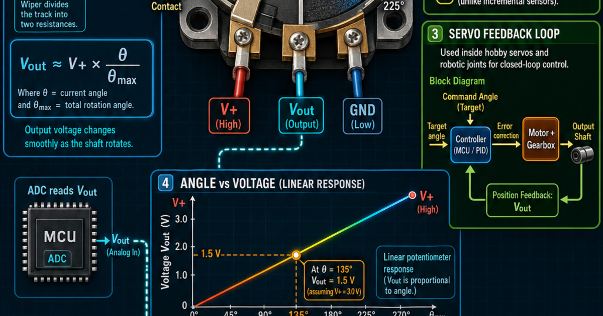 Robotics: Potentiometer Position Sensor Infographic | LivePhysics™