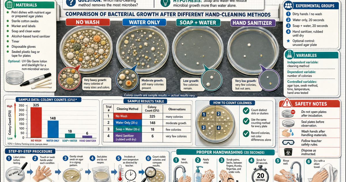 Handwashing Effectiveness Science Project Infographic | LivePhysics™