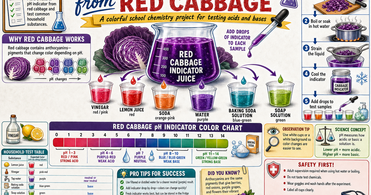 Natural pH Indicator from Red Cabbage Project Infographic | LivePhysics™