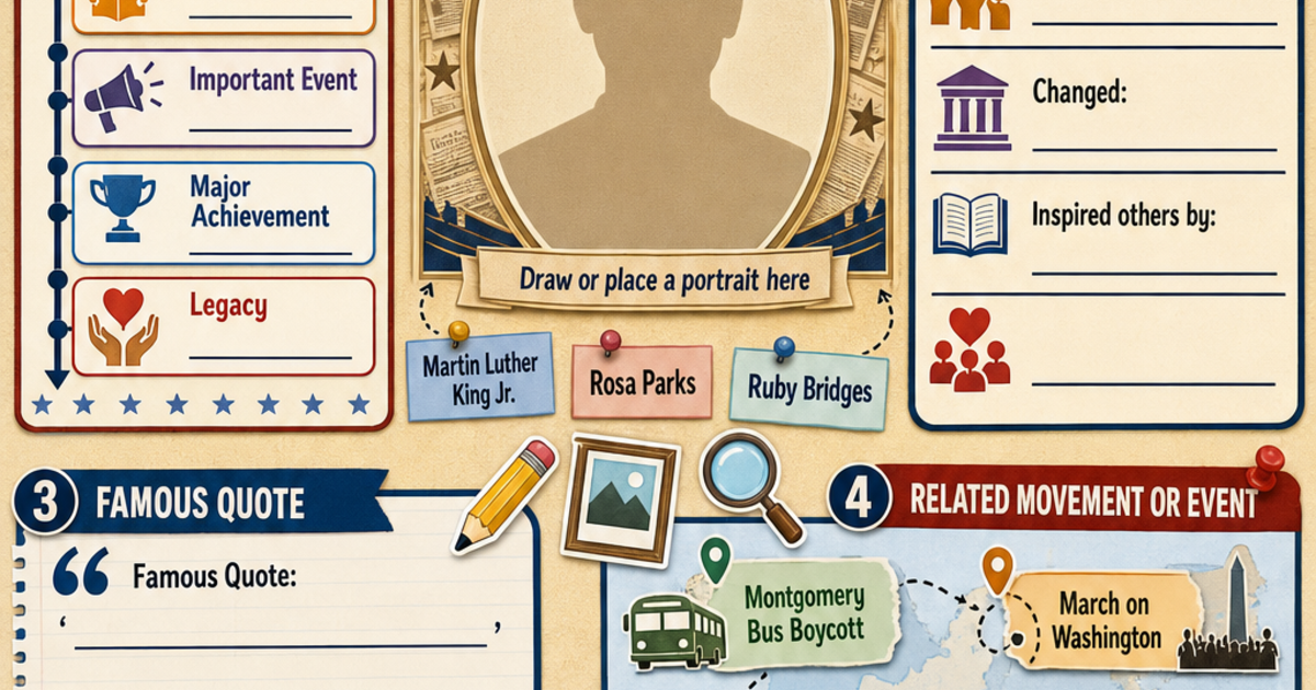 Civil Rights Leader Research Poster Infographic | LivePhysics™