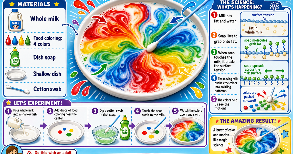 Color-Changing Milk With Soap Infographic | LivePhysics™