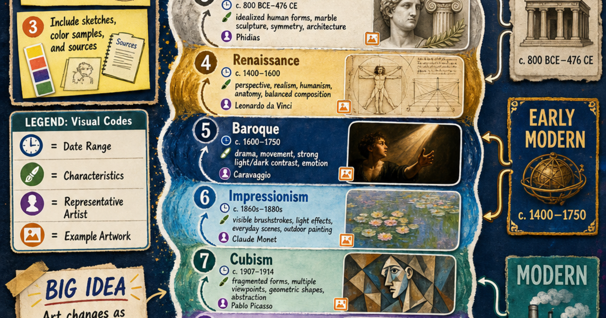 Art History Timeline Project Infographic | LivePhysics™