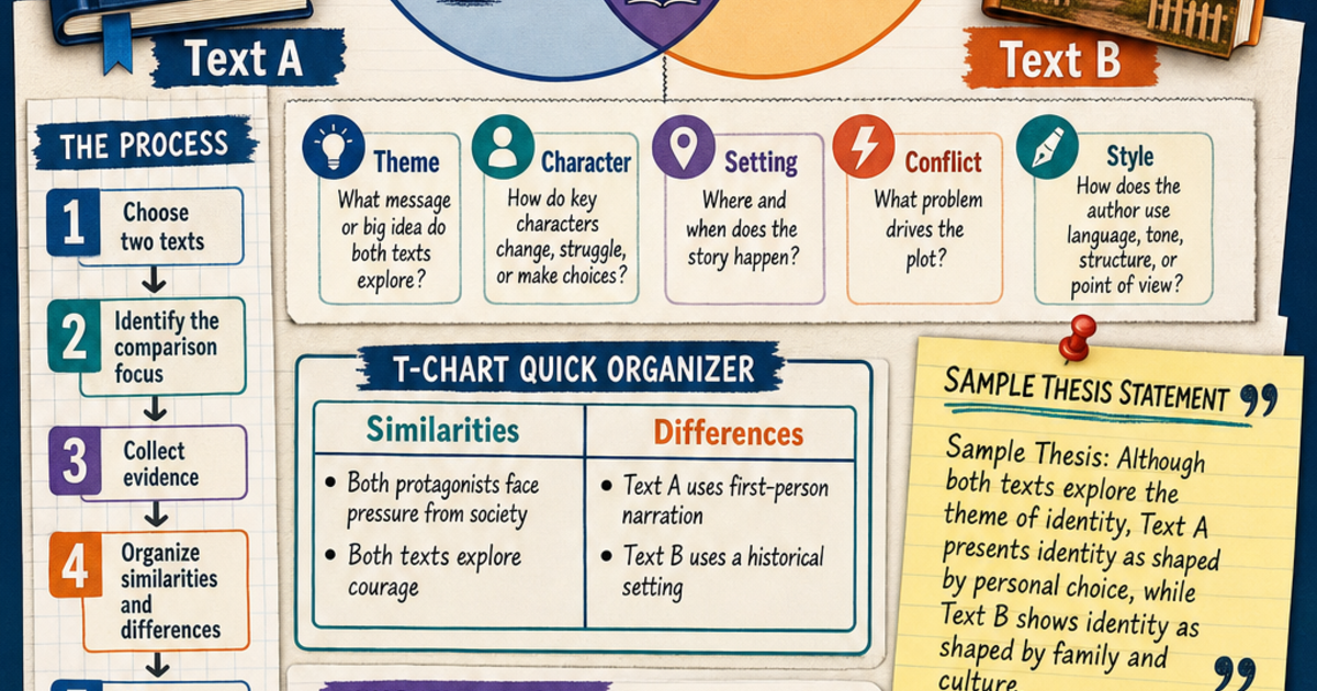 Compare and Contrast Literature Project Infographic | LivePhysics™