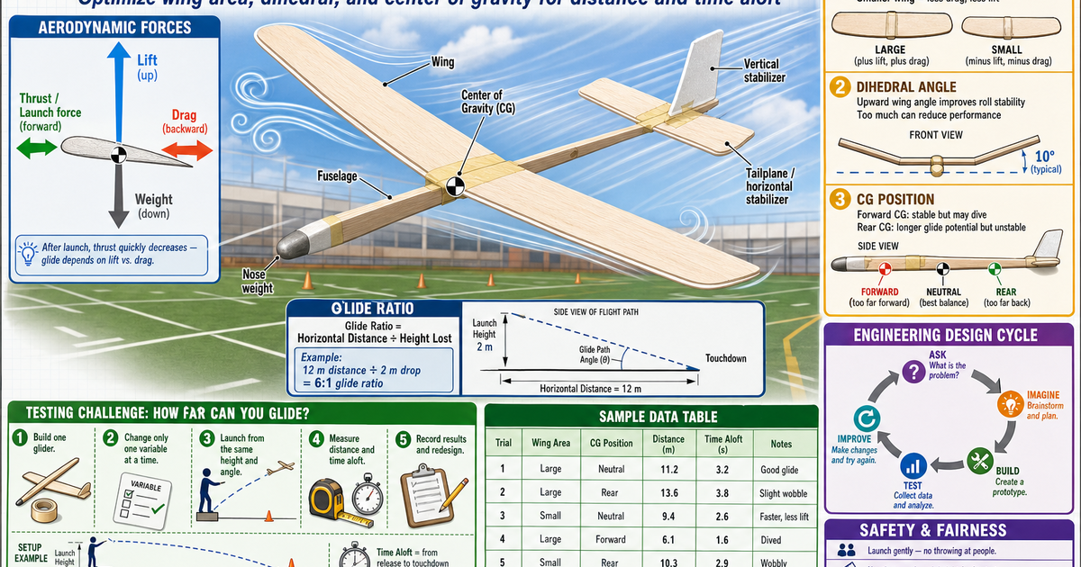 Glider Design Challenge Infographic | LivePhysics™