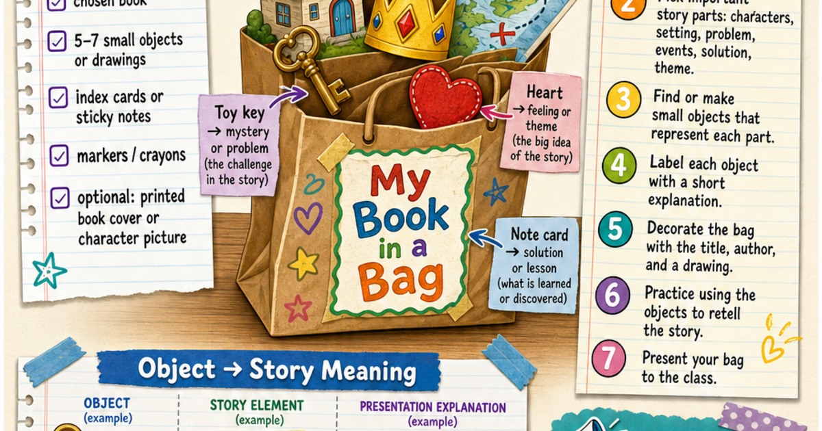 Make a Book in a Bag Project Infographic | LivePhysics™