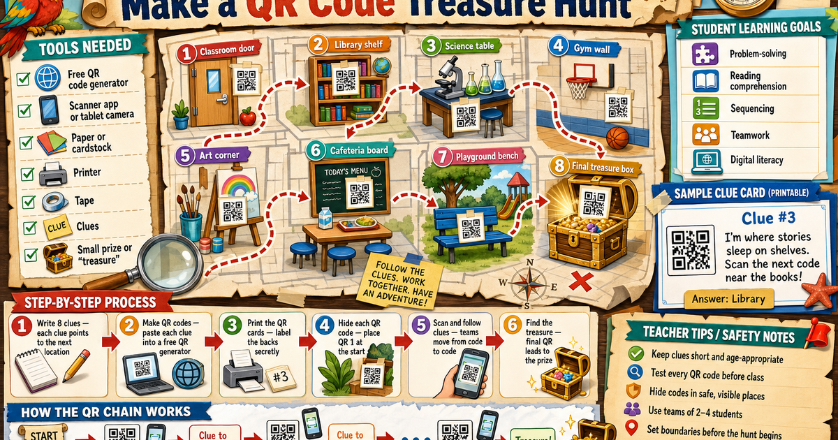 Make a QR Code Treasure Hunt Infographic | LivePhysics™
