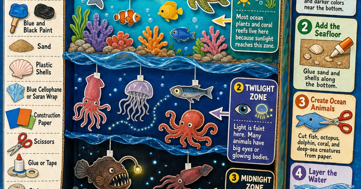 Ocean Habitat Diorama Project Infographic | LivePhysics™